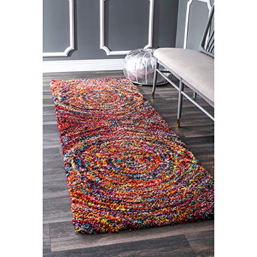 nuLOOM Ardelle Swirl Shag Runner Rug, 2' 6" x 6', Multi