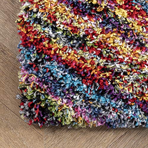 nuLOOM Ardelle Swirl Shag Runner Rug, 2' 6" x 6', Multi