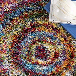 nuLOOM Ardelle Swirl Shag Runner Rug, 2' 6" x 6', Multi