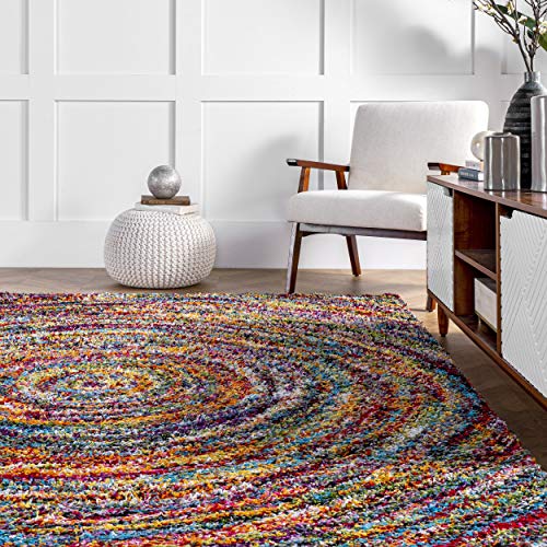 nuLOOM Ardelle Swirl Shag Runner Rug, 2' 6" x 6', Multi