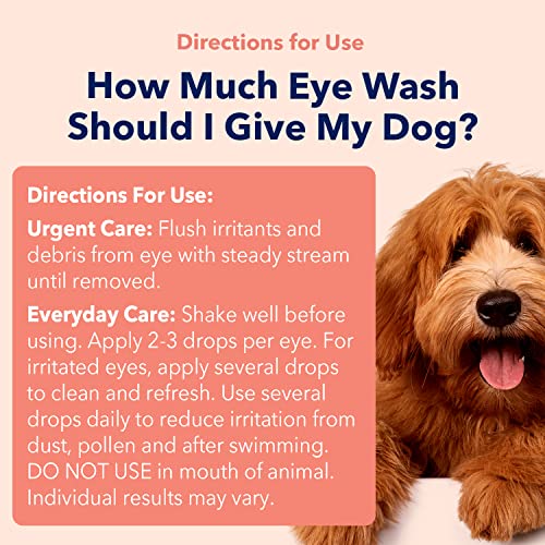 Vets Preferred Eye Cleaner for Dogs - Dog Eye Wash Drops for Infection & Tear Stain Remover - Improves Allergy Symptoms, Infections & Runny Eyes - Dog Eye Drops Rinse for Every Dog - 4 Oz