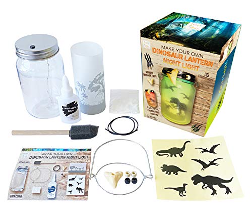 Hapinest DIY Dinosaur Toy Lantern Night Light Kit - Arts and Crafts Gift for Boys or Girls Ages 6 7 8 9 10 Years Old and Up