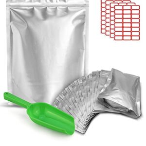 ProPremium 50 Mylar Bags 1 Gallon - Extra Thick 7.4 Mil - 10"x14" Airtight Vacuum Sealing Sealable Mylar Bags for Long Term Food Storage - Odor Free Heat Resistant - Light and Moisture Proof Fresh Saver Packs