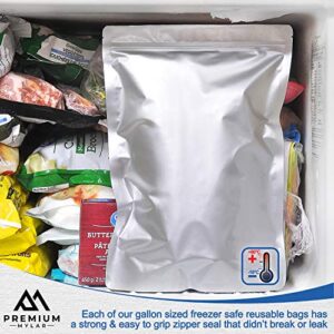 ProPremium 50 Mylar Bags 1 Gallon - Extra Thick 7.4 Mil - 10"x14" Airtight Vacuum Sealing Sealable Mylar Bags for Long Term Food Storage - Odor Free Heat Resistant - Light and Moisture Proof Fresh Saver Packs