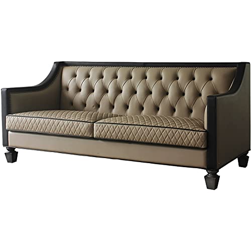 Acme Furniture Upholstered Sofas, Tan/Black/Charcoal