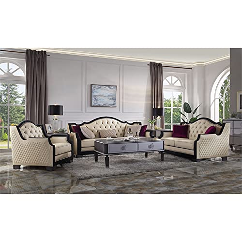 Acme Furniture Upholstered Sofas, Tan/Black/Charcoal