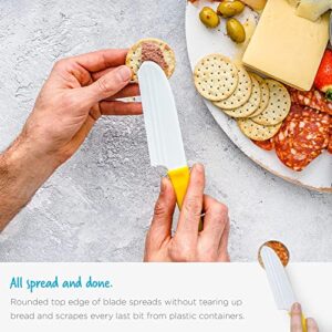 Dreamfarm Knibble Lite | Non-Stick Cheese Knife with Stainless Steel Forks | Multi-Functional Kitchen Knife with Unique Ridged Blade | Perfect for Slicing, Spreading, and Serving | Red