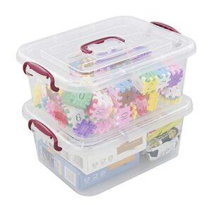 joyeen 8 quart plastic latching storage bins, storage boxes with lids set of 2