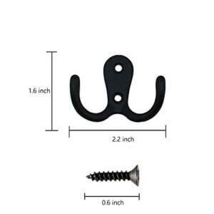 Mzizi Dco 20 PCS,Coat Hooks Wall Mount,Metal Double Hooks with 40 Screws,Wall Single Hooks Hanging Robe Towel Key Jackets Clothes Bag Hat …