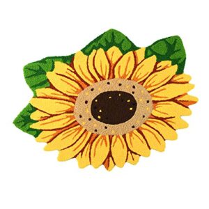 sunflower rug and door mat for bedroom/living room/bathroom/kitchen/home decoration- non-slip carpet for outdoor/indoor entrance-welcome/front door mat approx 30 inch.