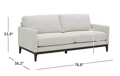 Amazon Brand – Rivet Contemporary Apartment Sofa with Wood Base, 76.8"W, Ivory