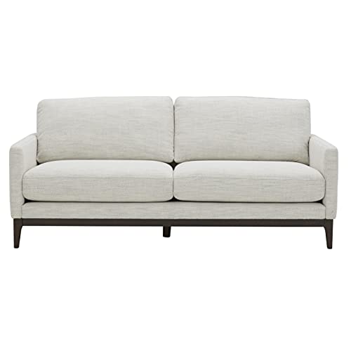 Amazon Brand – Rivet Contemporary Apartment Sofa with Wood Base, 76.8"W, Ivory