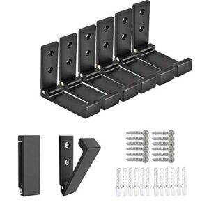 folding coat hooks, aluminum alloy folding coat hooks with screws, 6 pcs wall coat hook is suitable for hat, clothes, fitness equipment (black)