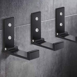 Folding Coat Hooks, Aluminum Alloy Folding Coat Hooks with Screws, 6 PCS Wall Coat Hook is Suitable for Hat, Clothes, Fitness Equipment (Black)