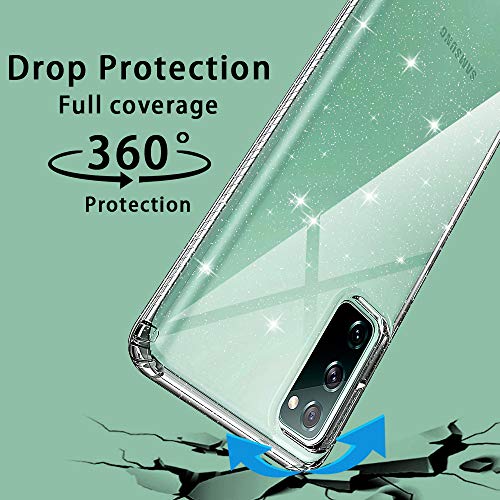 ANNSD Galaxy S20 Fe Case（5G）,Glitter Clear Sparkly Bling Slim Flexible TPU Shock Absorption Rubber Full Body Protective Cover for Samsung Galaxy S20 Fe Case (6.5" Display) 2020(Bling)