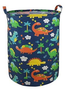 msjame storage bin,canvas collapsible organizer basket for laundry,large storage organizer for boys girls bedroom,clothes dinosaur