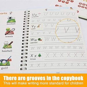 Magic Practice Copybook for Kids, Number Tracing Book for Preschoolers, Magic Calligraphy Copybook Set Practical Reusable Writing Tool for Kid Calligraphic Letter Writing Drawing Mathematics