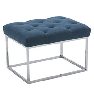 amazon brand – rivet mid-century modern tufted ottoman stool with metal base, 26.8"w, juniper