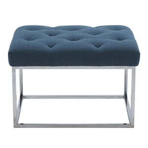 Amazon Brand – Rivet Mid-Century Modern Tufted Ottoman Stool with Metal Base, 26.8"W, Juniper