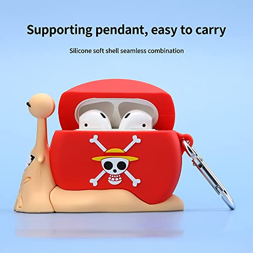 New 3D Cute Cartoon Airpod case,Compatible for Airpod 1 & 2, Stylish Designer Skin, Very Suitable Teenagers, Children, Boys Girls (lufi Snails)