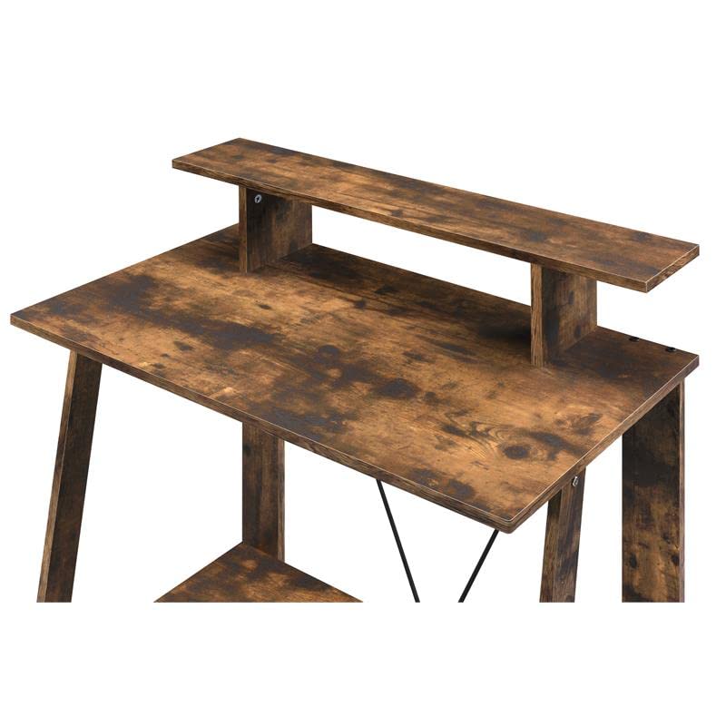 Acme Furniture Nypho Writing Desk, Rustic Oak and Black