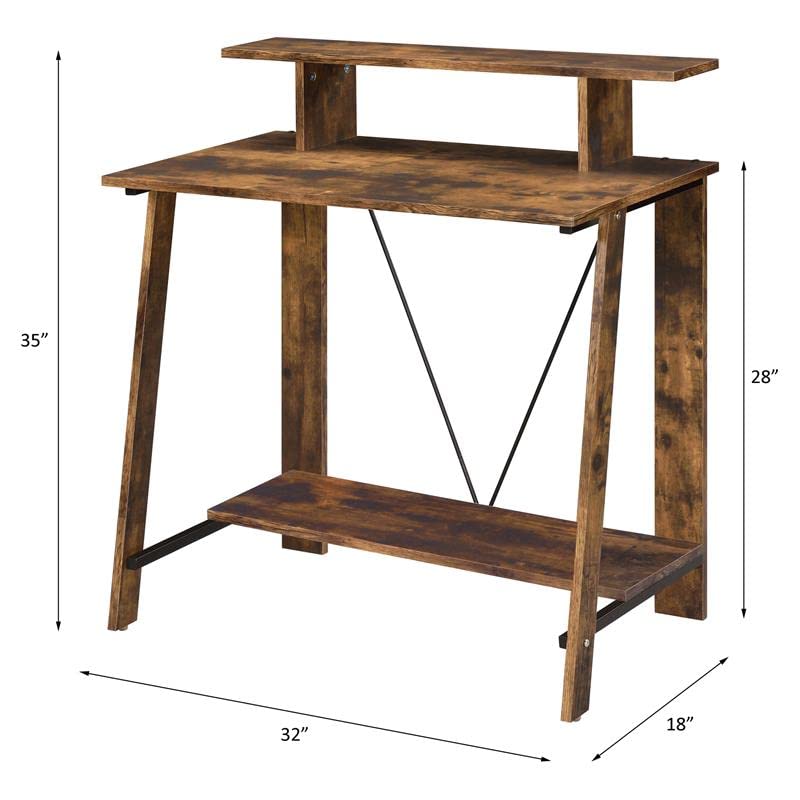 Acme Furniture Nypho Writing Desk, Rustic Oak and Black