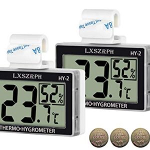 LXSZRPH Reptile Thermometer Hygrometer HD LCD Reptile Tank Digital Thermometer with Hook Temperature Humidity Meter Gauge for Reptile Tanks, Terrariums, Vivarium (2packs)