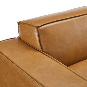 Modway Restore Vegan Leather Left-Arm Sectional Sofa Chair in Tan