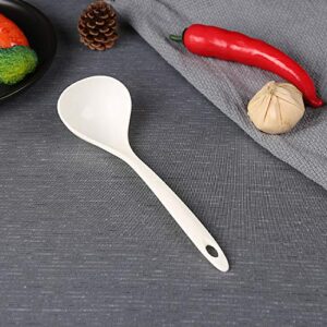 PZRT 1pcs Standing Rice Paddle and 1pcs Soup Spoons, Non-Stick Rice Spoon, Stand-up Serving Rice Spatula Household Kitchen Tools, White