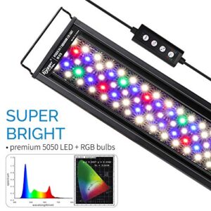 hygger Advanced Full Spectrum LED Aquarium Light with Timer 24/7 Lighting Cycle, Customize Mode 7 Colors 5 Intensity Planted Tank Light for 55~75 Gallon Fish Tank