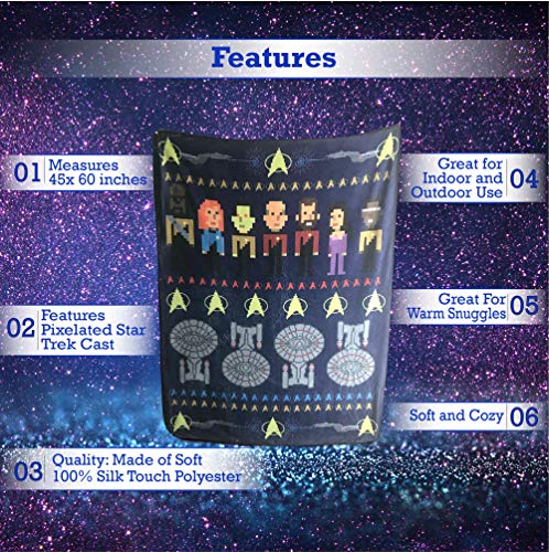 Surreal Entertainment Star Trek The Next Generation Fleece Softest Throw Blanket| Measures 60 x 45 Inches