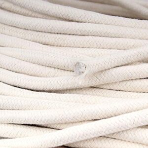 HOZEON 3/8 Inch x 164 Feet Natural Cotton Rope, White Heavy Duty Clothesline Cord Craft Knitting Thread String Wall Hanging Rope for Plant Mirror Garden DIY Decoration Hanger