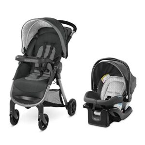 graco fastaction se travel system includes quick folding stroller and snugride 35 lite infant car seat, derby