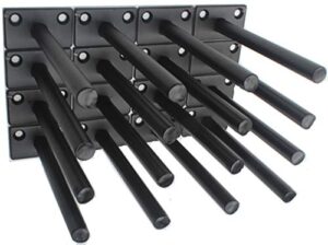 16 pcs 5" black solid steel floating shelf bracket blind shelf supports - hidden brackets for floating wood shelves - concealed blind shelf support – screws and wall plugs included