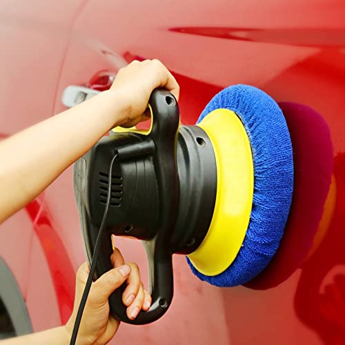 Boltigen Car Polishing Bonnet Pads-16 Pieces 5 to 6 Inches Soft Microfiber Bonnet Buffing Pad Covers Polishing Bonnet for Most 5 to 6 Inches Car Polishers (5-6inch-16pcs 4colors)