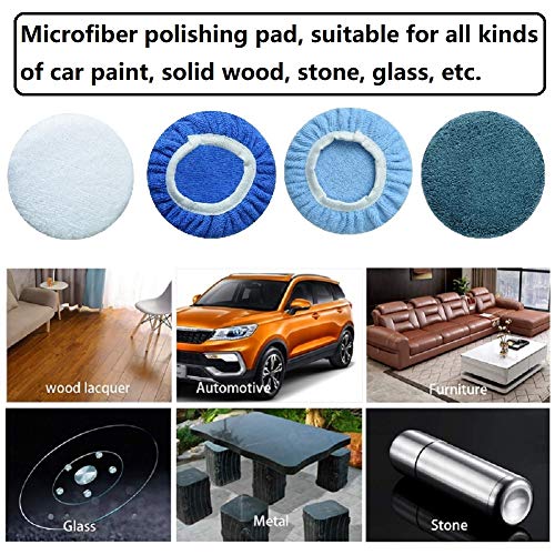 Boltigen Car Polishing Bonnet Pads-16 Pieces 5 to 6 Inches Soft Microfiber Bonnet Buffing Pad Covers Polishing Bonnet for Most 5 to 6 Inches Car Polishers (5-6inch-16pcs 4colors)