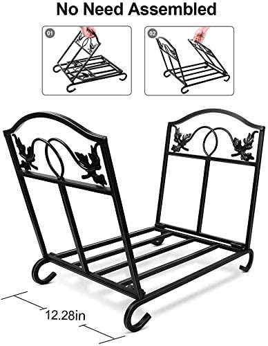 Amagabeli Fireplace Tongs Bundle Firewood Holder