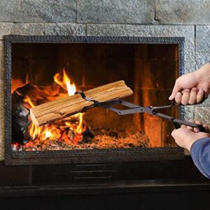 Amagabeli Fireplace Tongs Bundle Firewood Holder