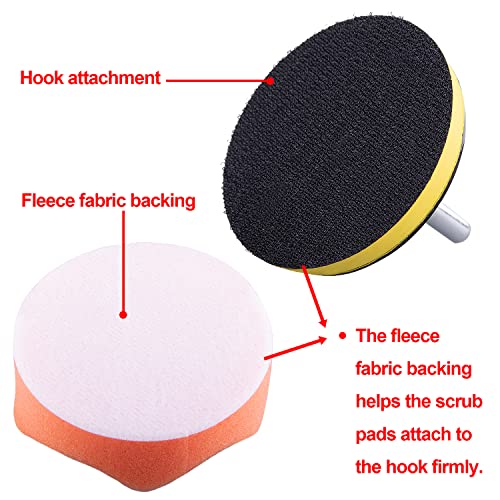 SIQUK 35 Pieces Car Polishing Pad Kit 3 Inch Buffing Pads Foam Polish Pads Polisher Attachment for Drill