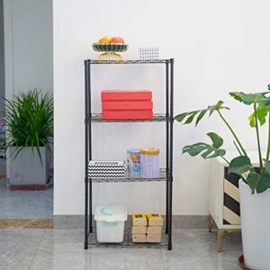 AHXML 4-Tier Metal Wire Shelf Storage Rack, Durable Organizer Unit Perfect for Pantry Laundry Bathroom Kitchen Closet Organization , 21" Wx13 Dx47 H