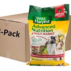 Wild Harvest Advanced Nutrition Adult Rabbit 8 Pounds, Complete and Balanced Diet, Pack of 3 (G19808-CAS)