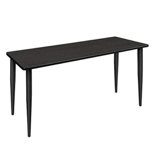 regency kahlo tapered leg rectangular multipurpose table, 72" x 24", ash grey/black