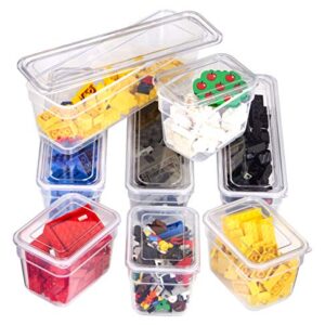 AB Designs Mixed Bin Pack, [4] Long & [4] Small Home Organizer Storage Boxes with Lids, Clear