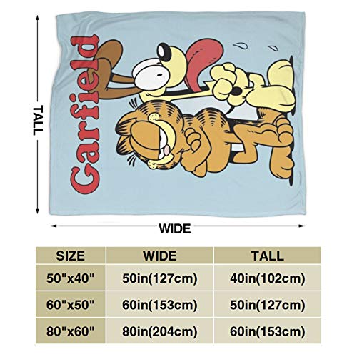 MKJIH Garfield Cartoon Cat Flannel Throw Blanket.Micro Fleece and Luxury Warm Blanket for Bed Sofa Travel Four Seasons Blanket .50 X 40 in