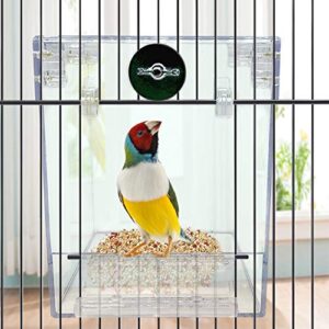 PINVNBY Acrylic Bird Bath Box,Parakeet No-Leakage Bathtub for Cage Hanging Tube Shower Box Cage Accessory with Water Injector & Balls Toys for Small Pet Birds Lovebirds Budgies Canary(6 Pcs)