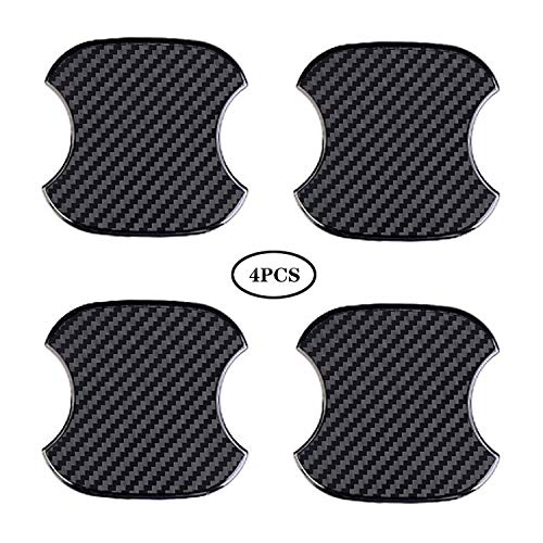 WORCAS 4Pcs Universal 3D Carbon Fiber Car Door Handle Paint Scratch Protector Sticker Auto Door Handle Cups Protective Pad (M)