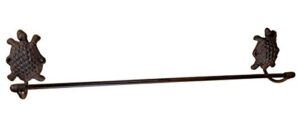 cast iron turtle towel bar 24" rustic brown