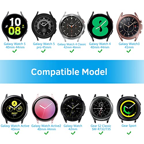 Fintie Band Compatible with Galaxy Watch 5 40mm/44mm/Pro 45mm / Galaxy Watch 4 40mm/44mm and Classic 42mm/46mm / Galaxy Watch 3 41mm / Galaxy Watch 42mm, 20mm Genuine Leather Band Replacement Strap Wristband, Classic Leopard