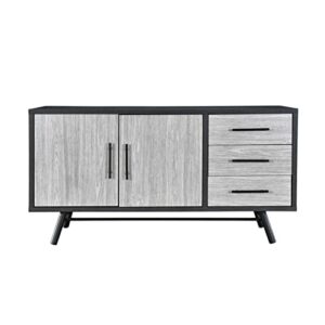 christopher knight home sylvia modern industrial 2 door sideboard, sonoma oak+ gray oak+ black