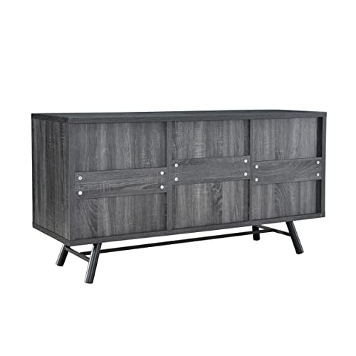 Christopher Knight Home Sylvia Modern Industrial 2 Door Sideboard, Sonoma Oak+ Gray Oak+ Black